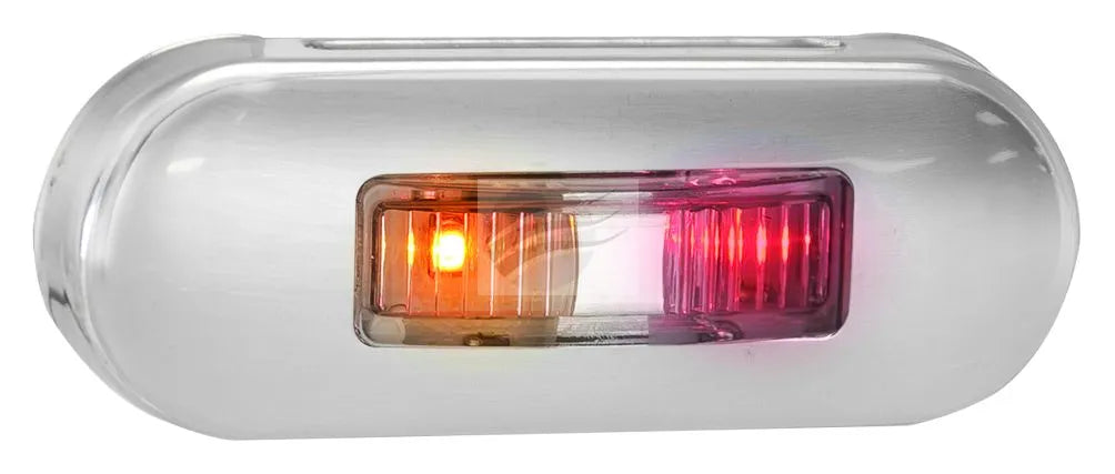 LED RED/AMBER SIDE MARKER LAMP 12/24V 2 LED's STAINLESS STEEL 86ARM ...